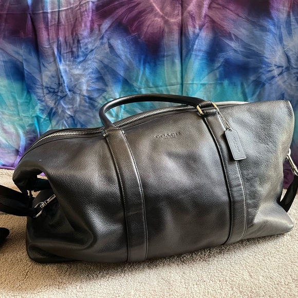 Coach Bags Coach Black Large Leather Duffel Bag For Travel Poshmark